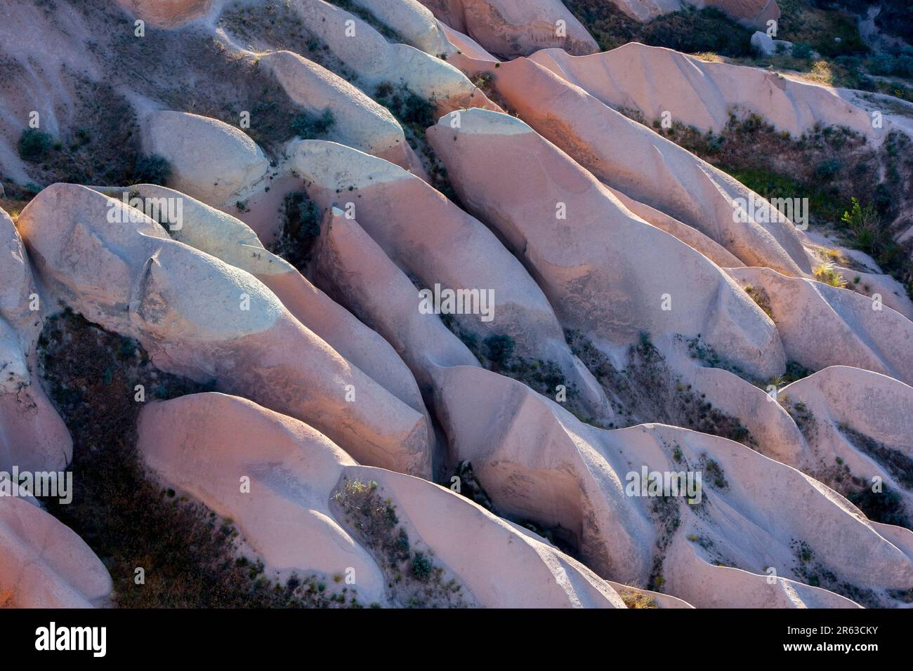 A section of the incredible volcanic tuff landscape in the Cappadocia ...
