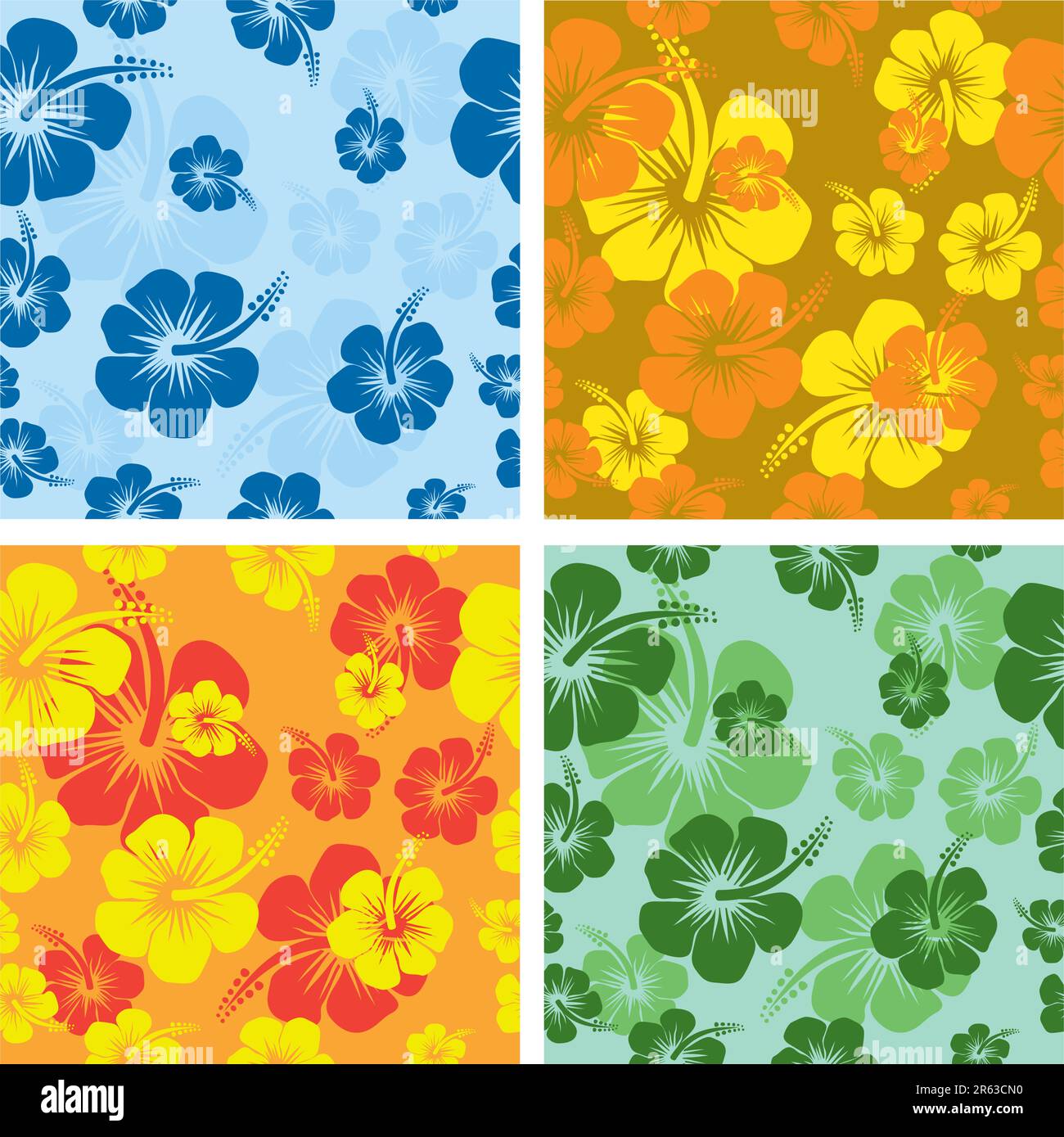 Seamless tile Hibiscus flower backgrounds Stock Vector Image & Art - Alamy