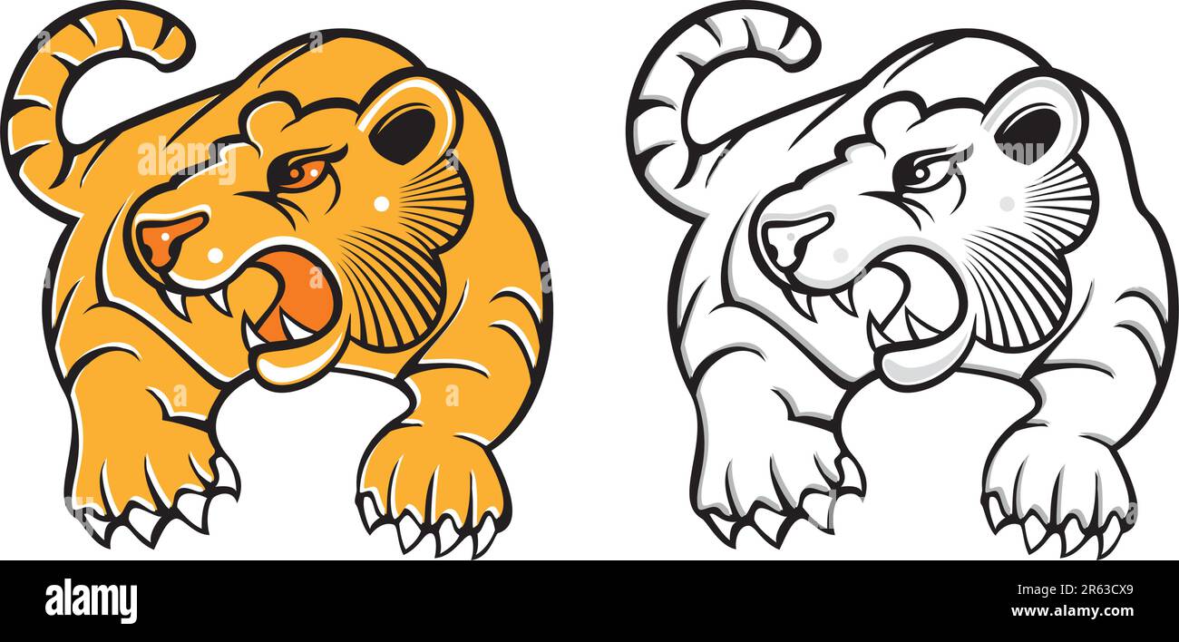 Two tiger Stock Vector Images - Alamy