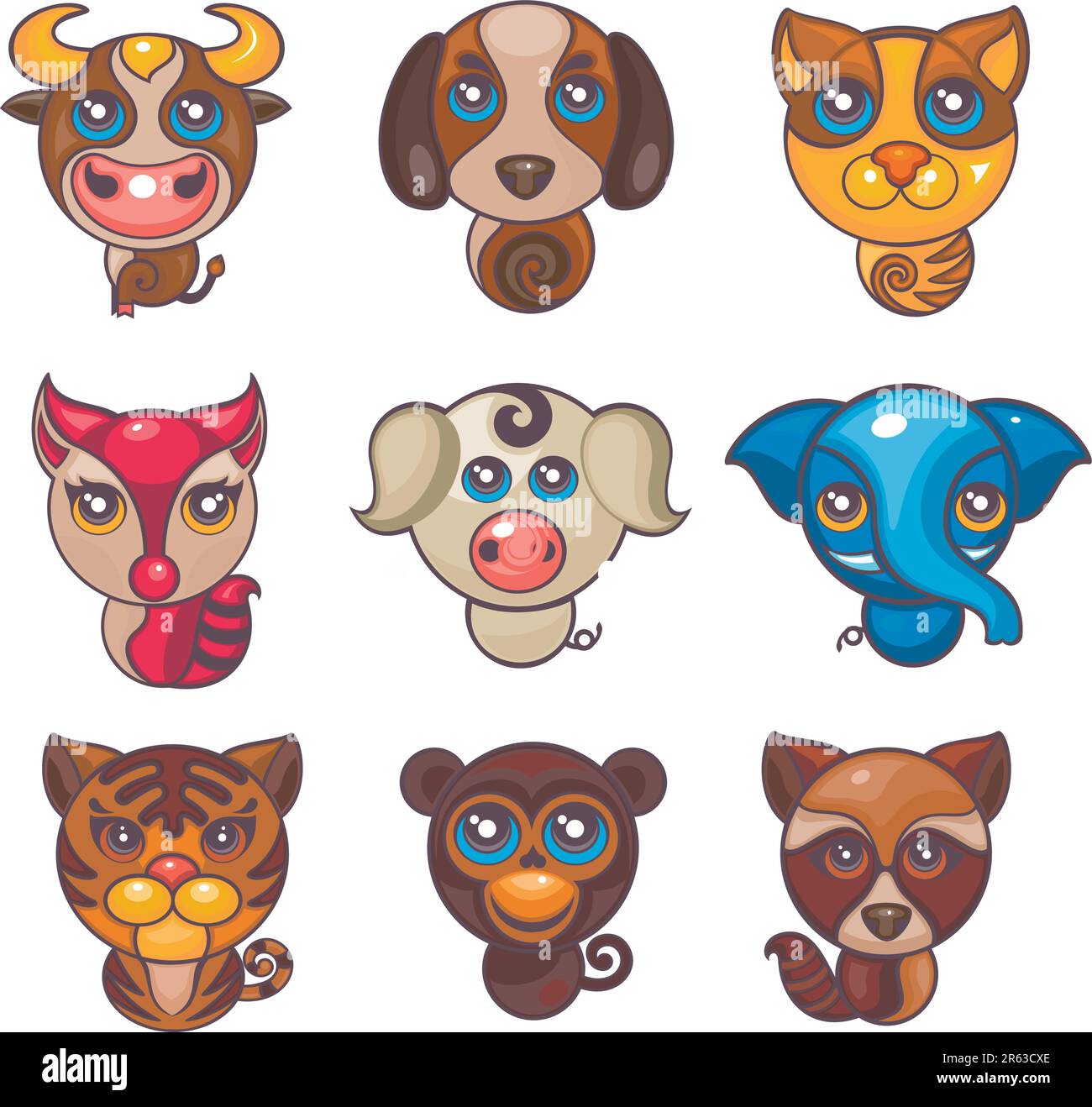 Cute animals pattern design Stock Vector Image & Art - Alamy