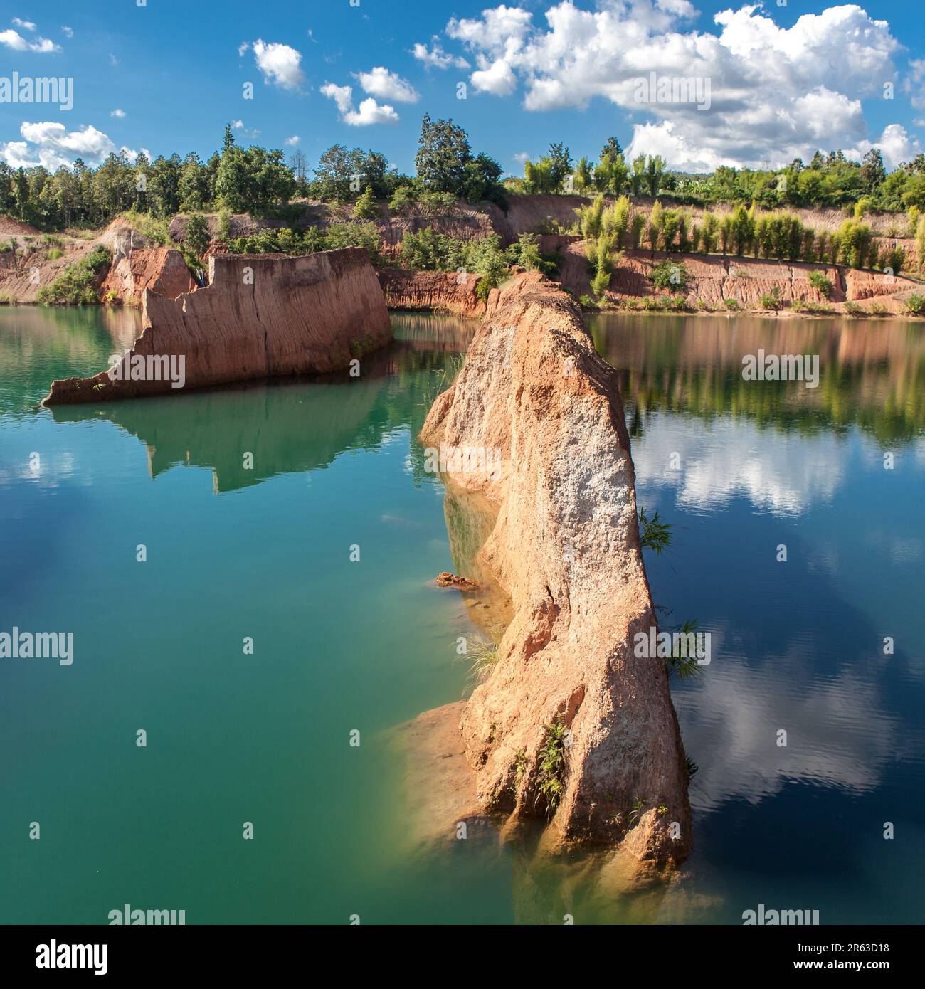Emerald colored lake near Chiang Mai city in Thailand Stock Photo - Alamy