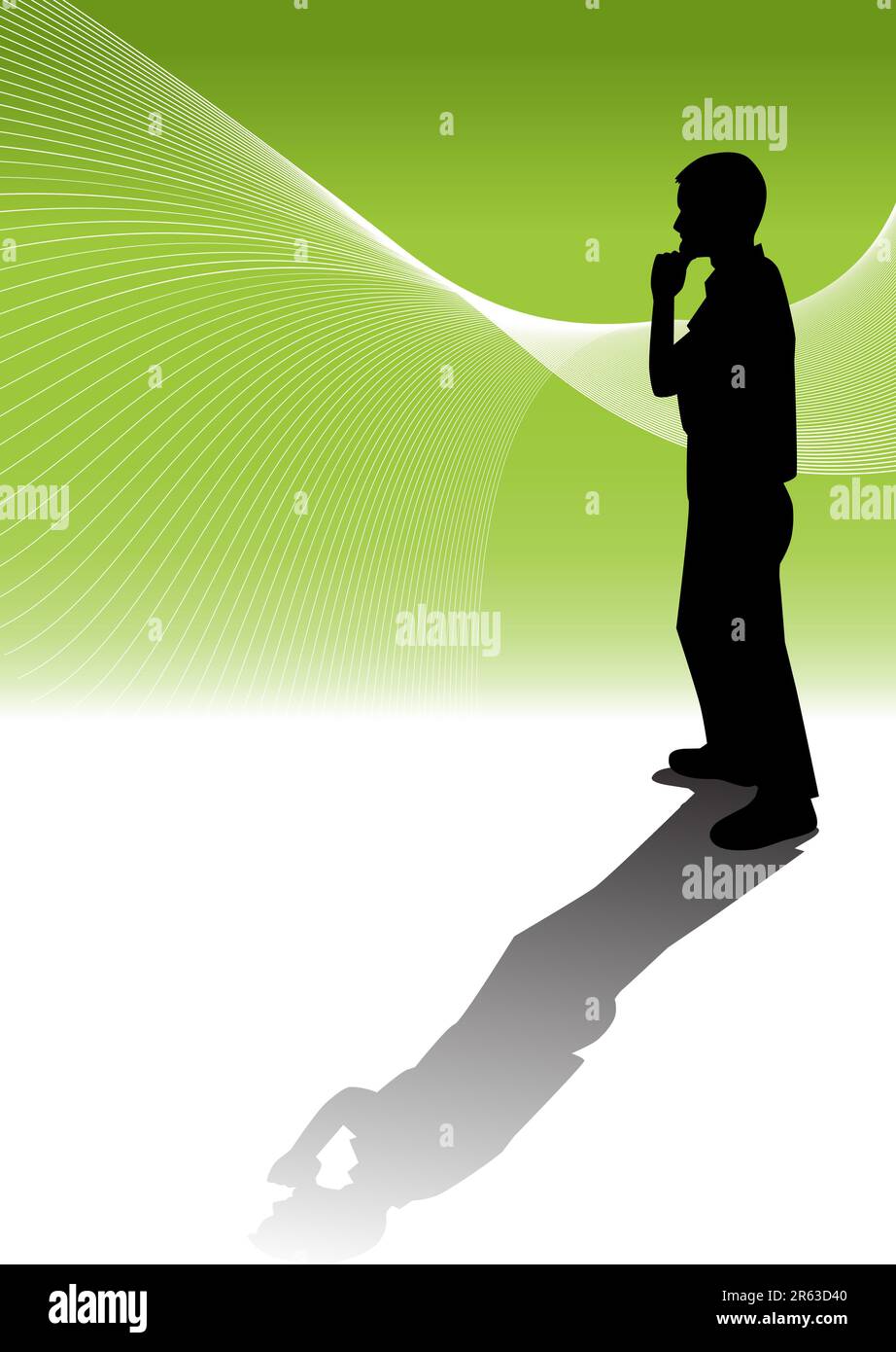 A Silhouette Of A Pondering Young Man Stock Vector Image And Art Alamy