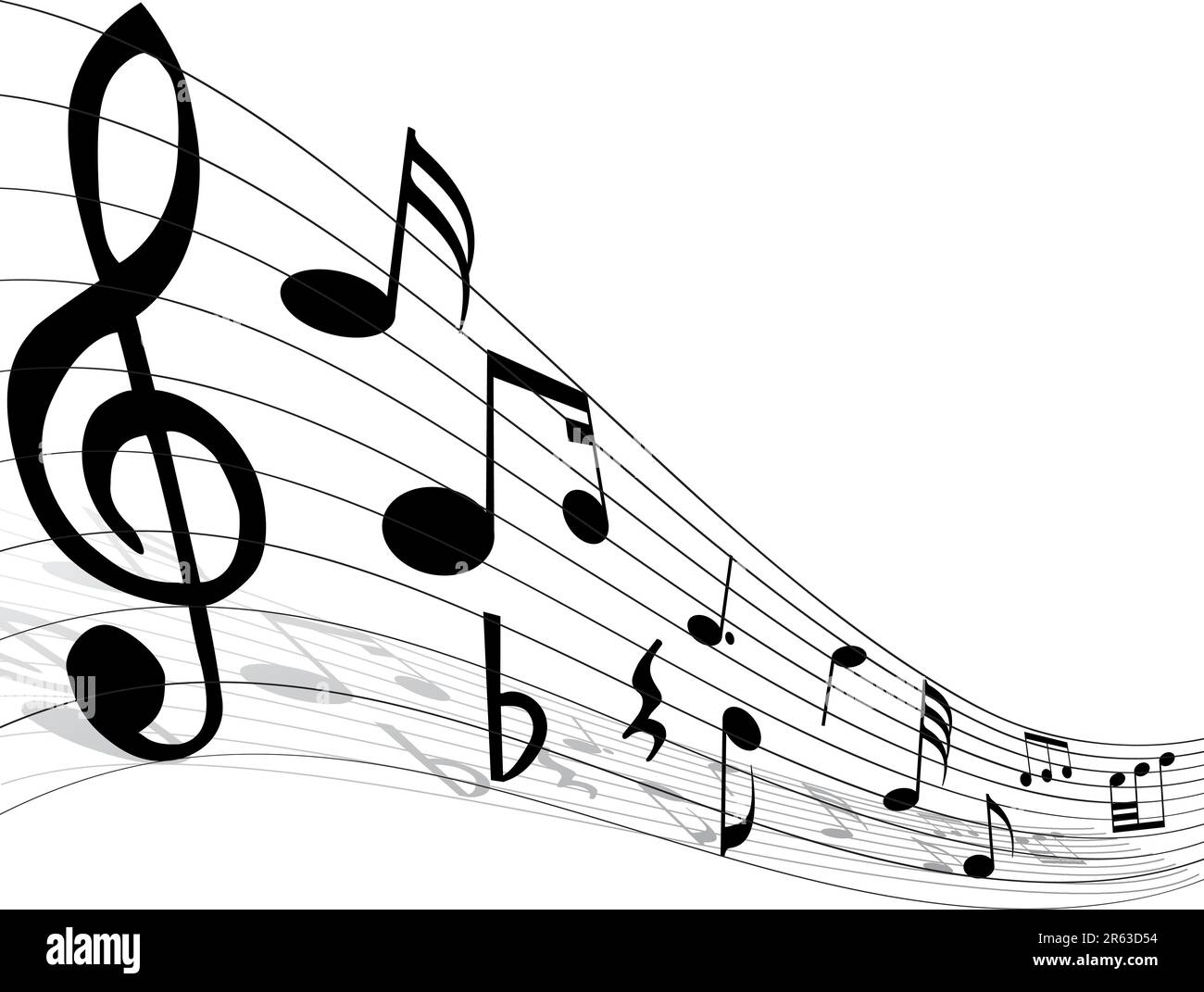 Musical notes staff with lines and shadows Stock Vector Image & Art - Alamy