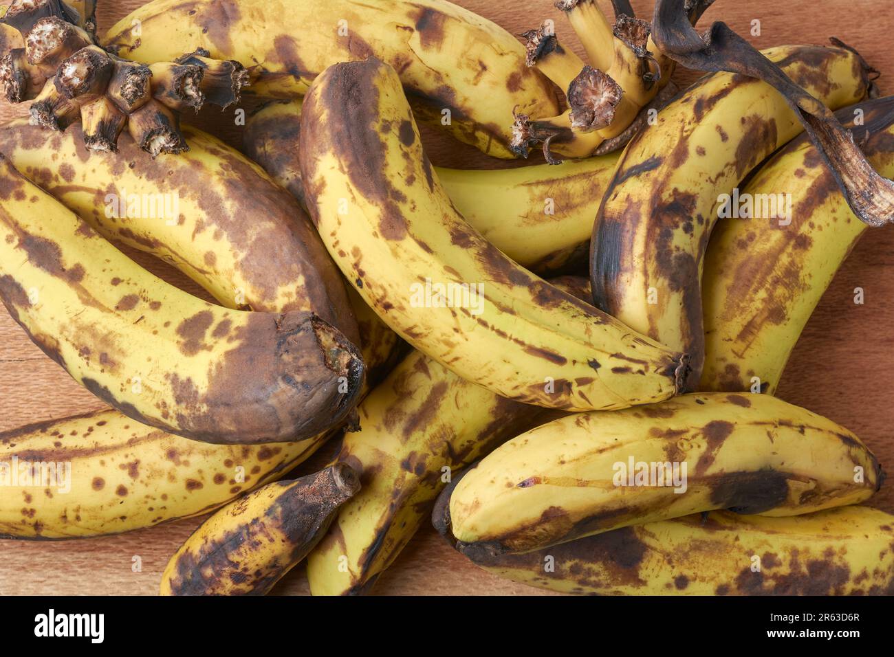 bunch of over ripe or black spotted banana, rotten or spoiled ...