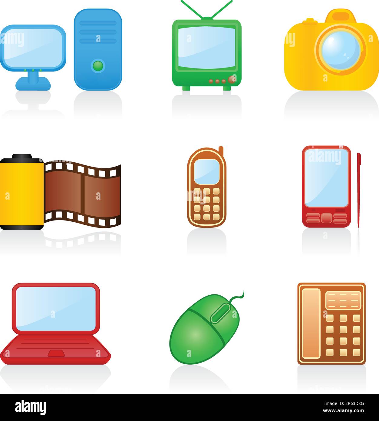Picture show icons set Stock Vector Images - Alamy