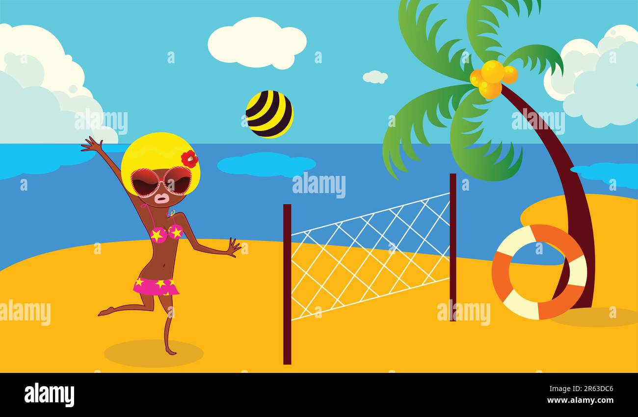 Beach beach beach beach scenery Stock Vector Images - Alamy