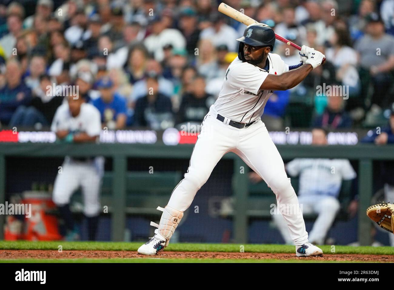Seattle Mariners' Taylor Trammell looks for a pitch against the New ...