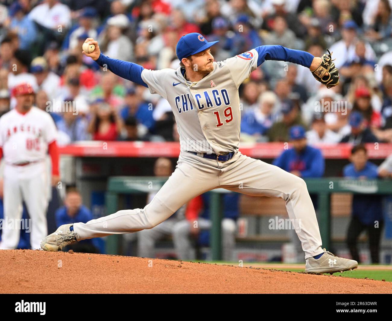 ANAHEIM, CA - JUNE 06: Chicago Cubs pitcher Hayden Wesneski (19 ...