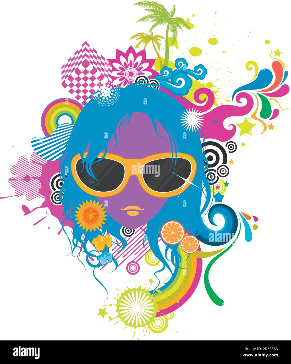 The vector fashion woman with sunglasses Stock Vector Image & Art - Alamy
