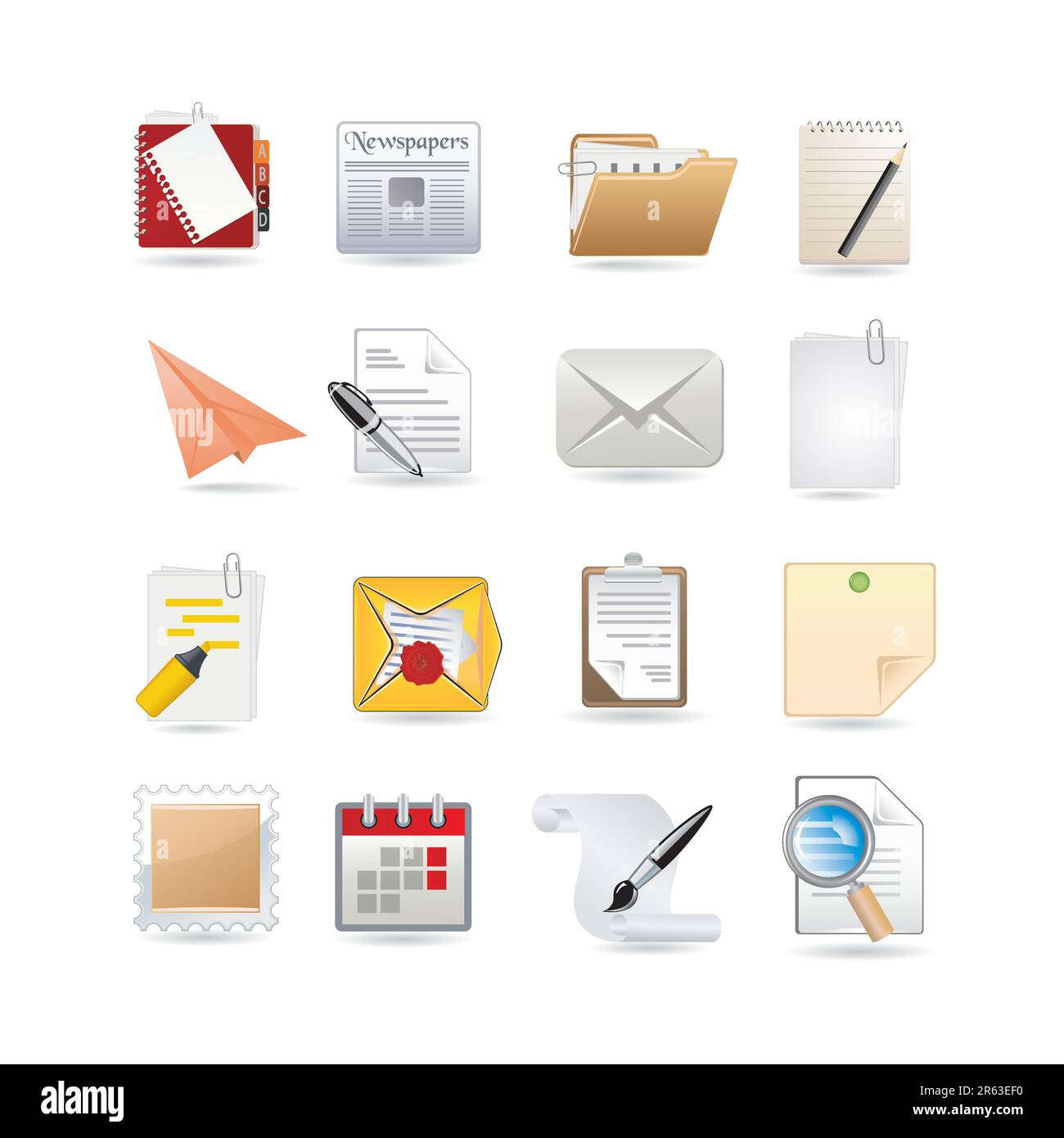 Paper icon set Stock Vector Image & Art - Alamy