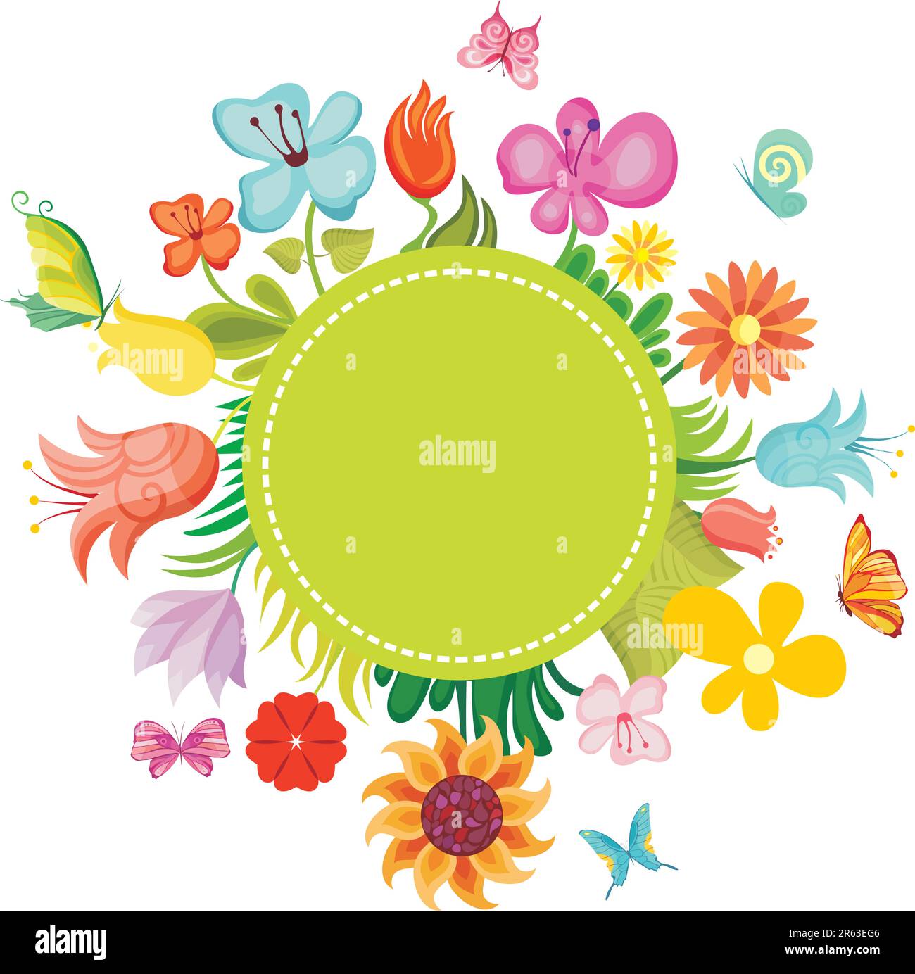 vector illustration of a colorful flower card Stock Vector Image & Art ...
