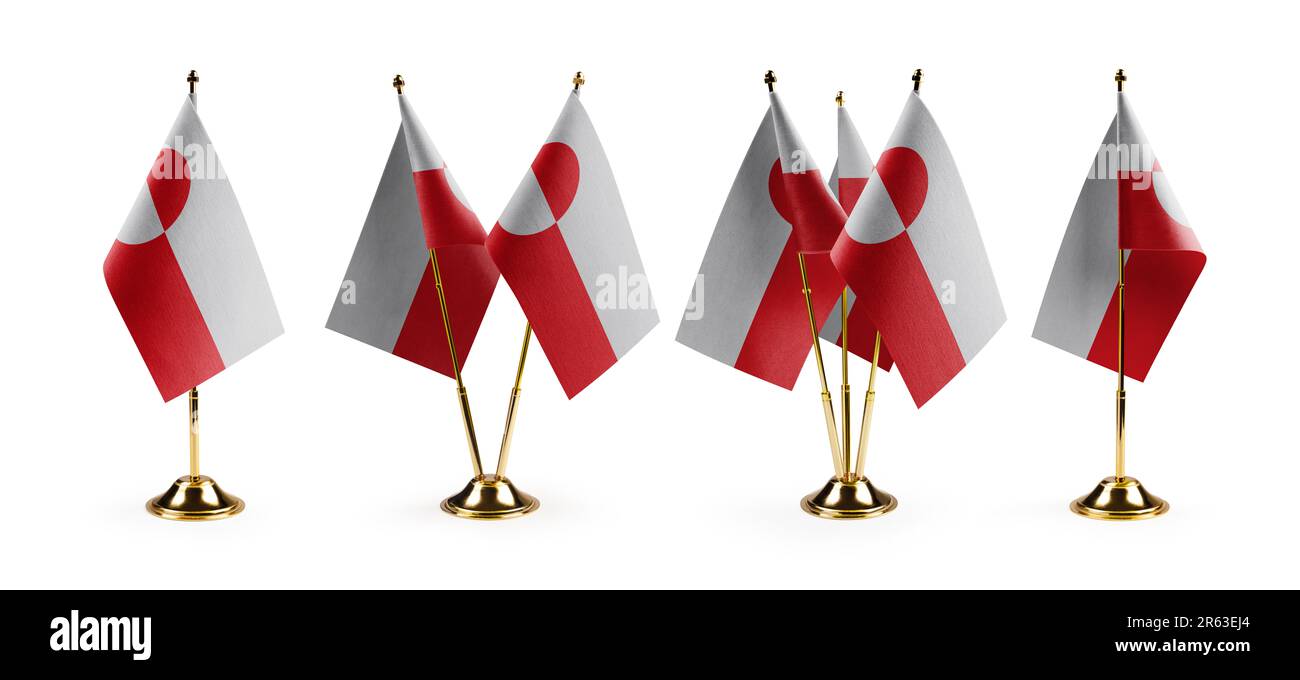 Small national flags of the Greenland on a white background Stock Photo ...
