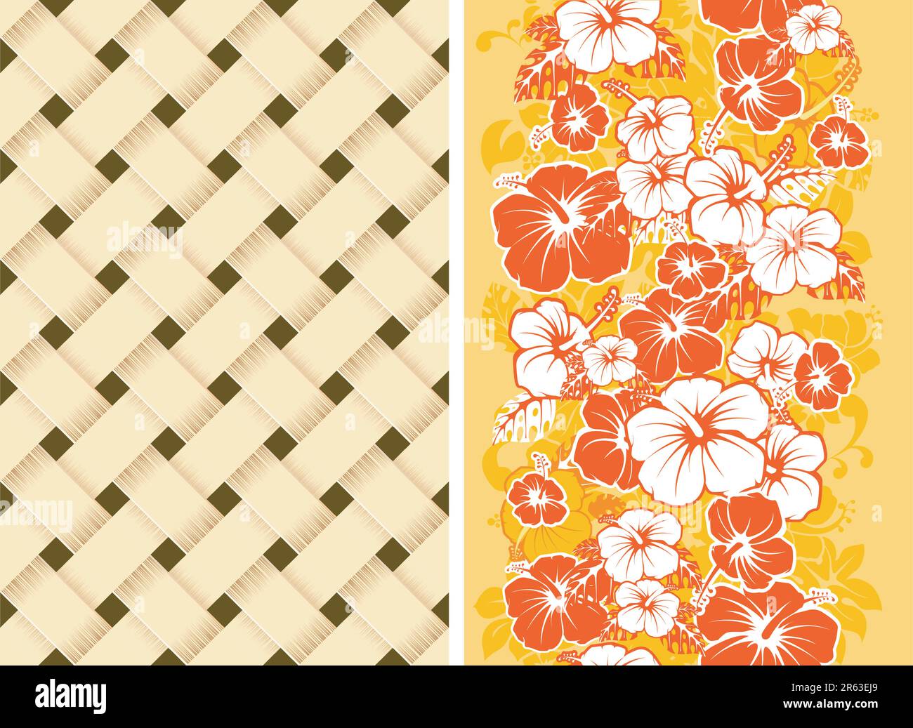 Hawaiian Floral Seamless Background with Hibiscus Stock Vector Image ...