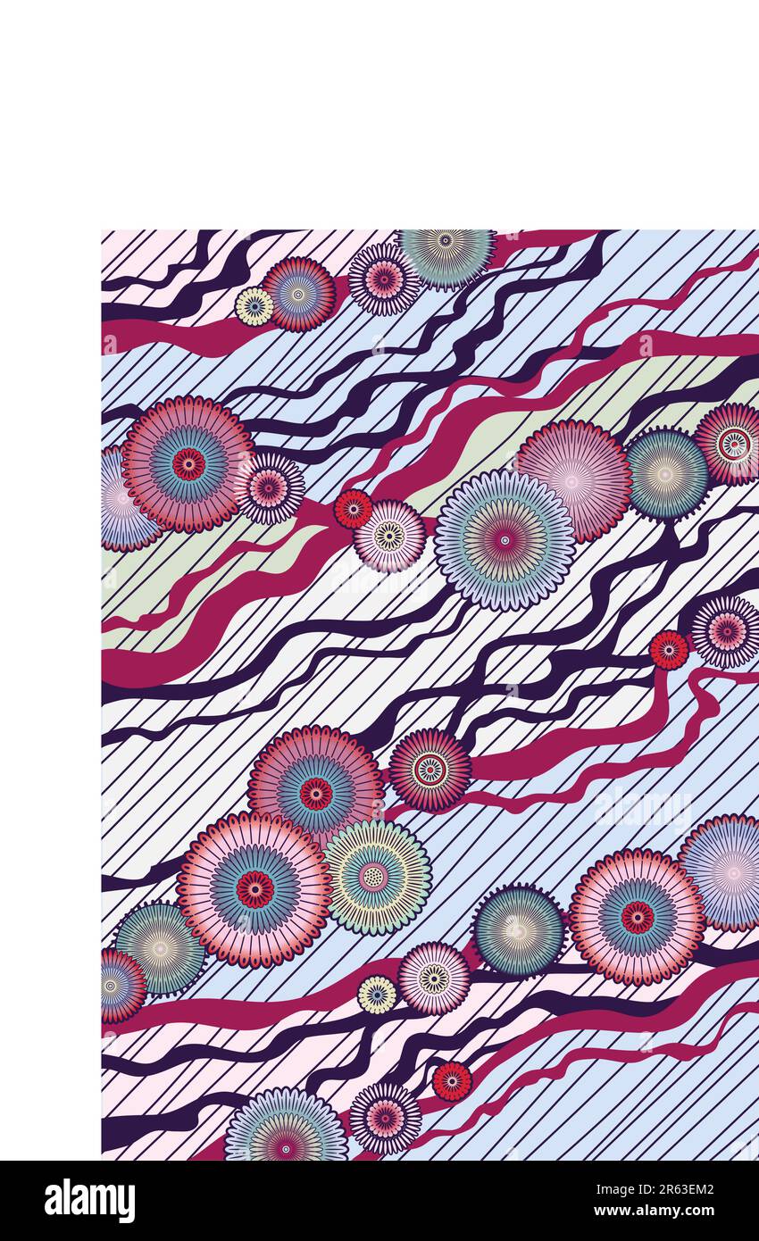 Vector pattern including ethnic Japan motif with multicolored typical ...