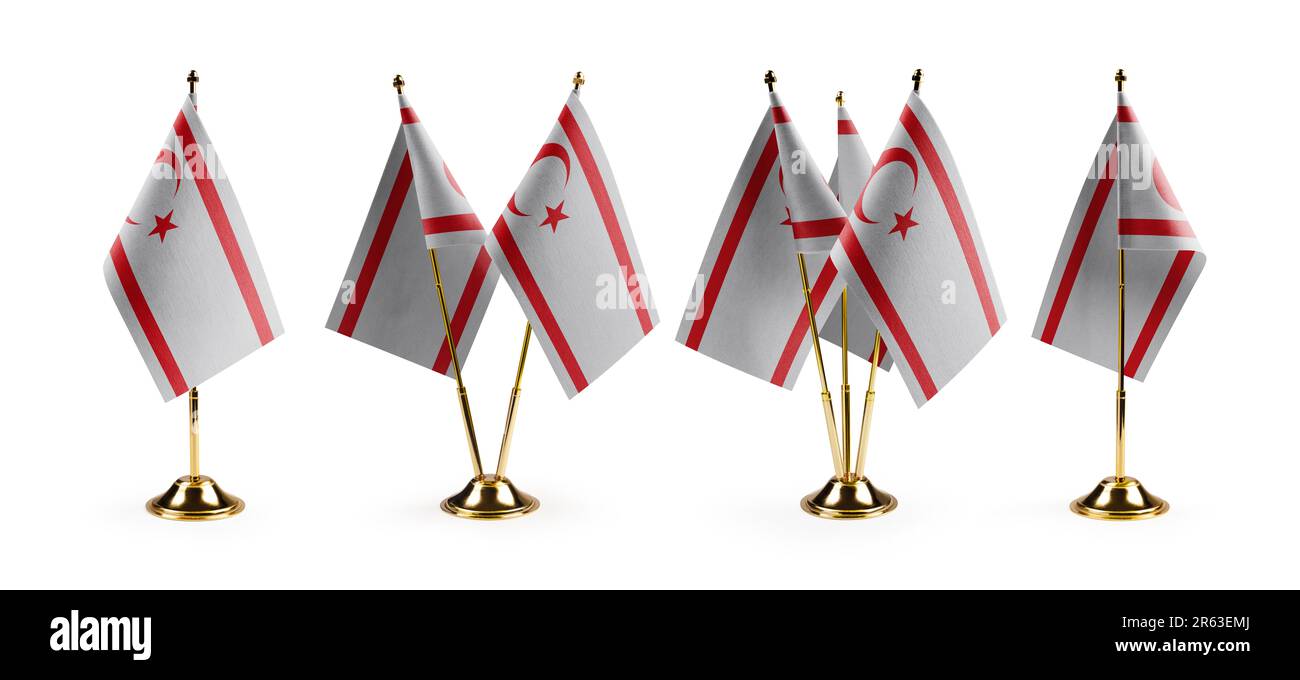 Small national flags of the Northern Cyprus on a white background Stock ...