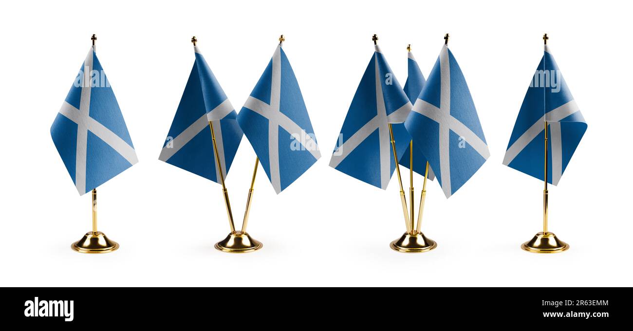 Small national flags of the Scotland on a white background Stock Photo ...