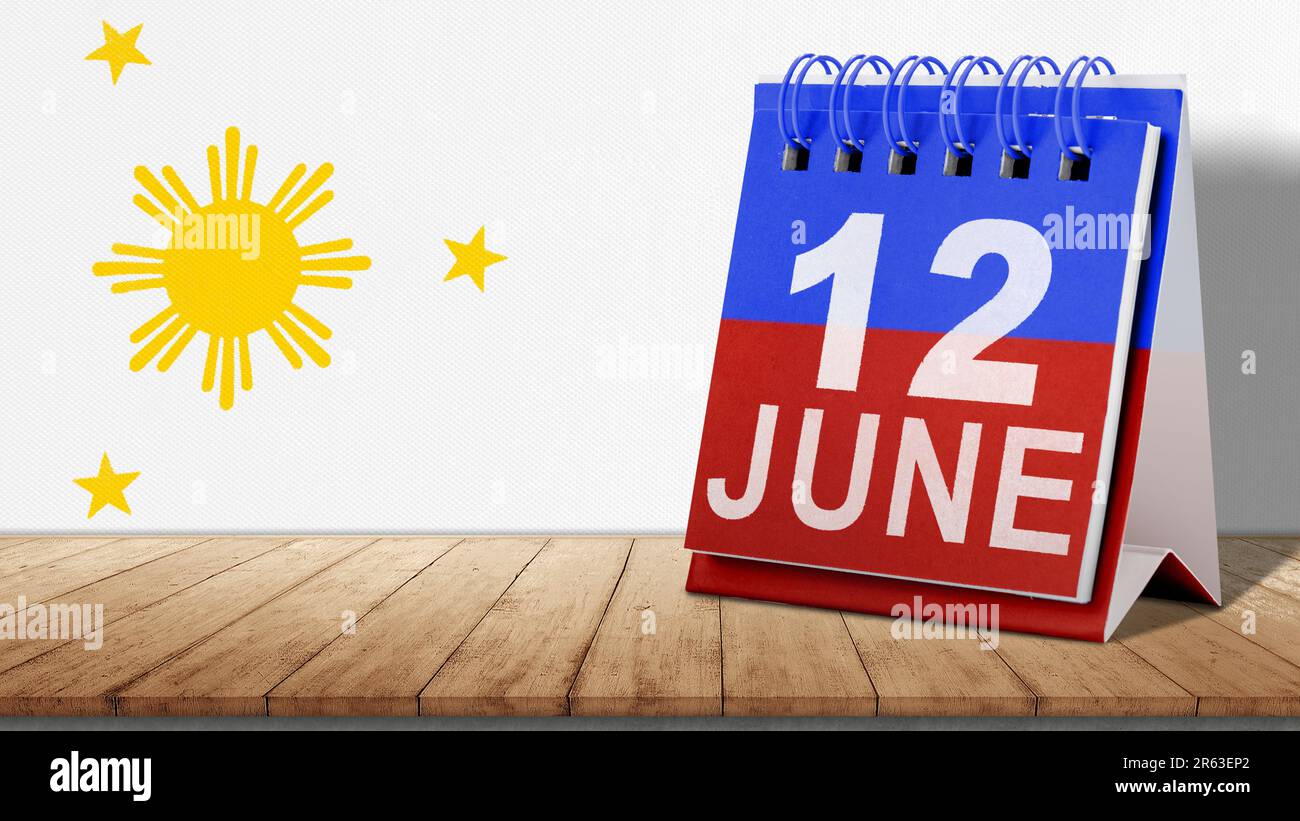Calendar with Philippine flag color. Philippines Independence Day ...