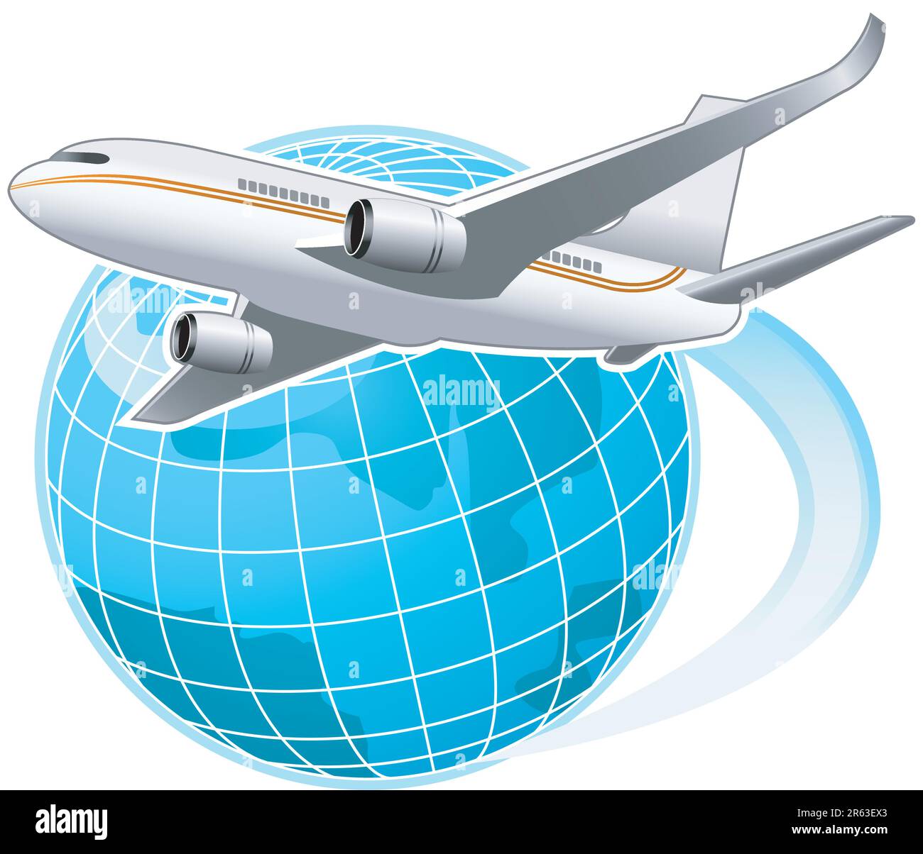 Airplane on the globe hi-res stock photography and images - Alamy