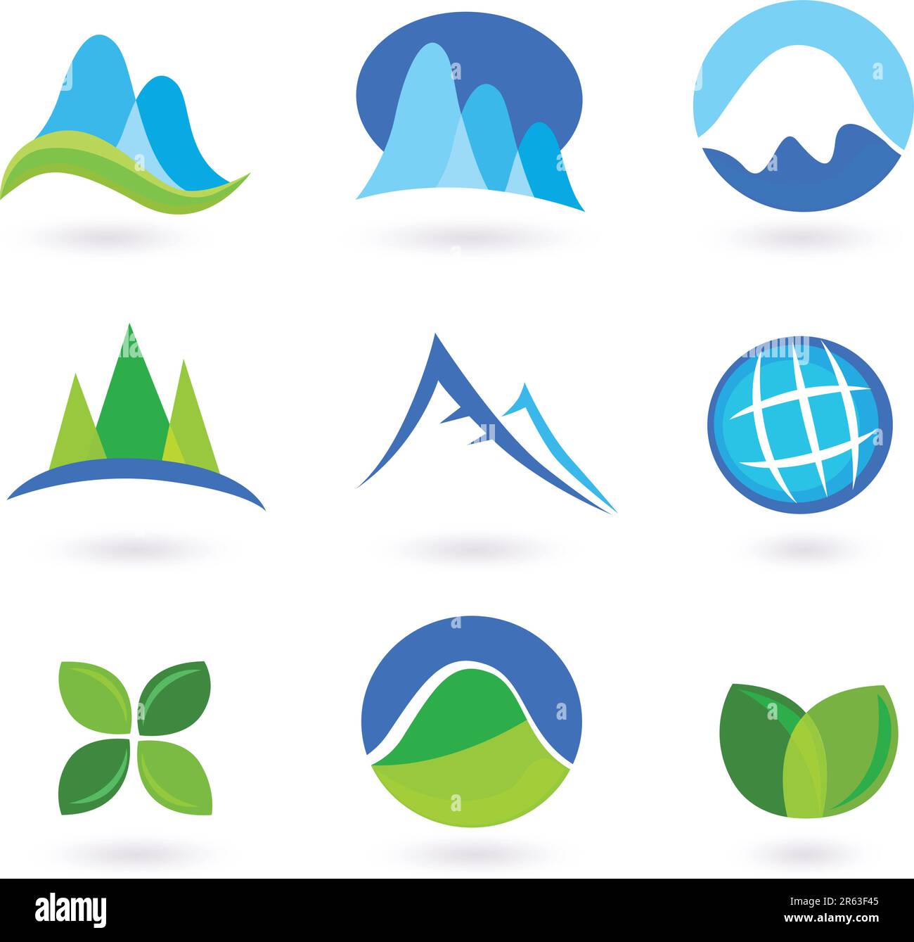 Nature, turism and mountains icon set. Collection of 9 design elements ...