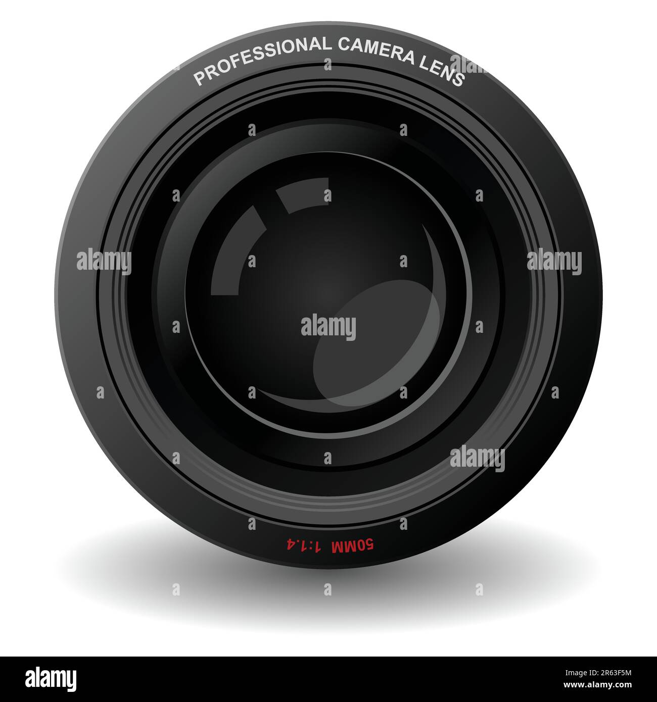 Camera lens isolated over square white background Stock Vector Image & Art - Alamy