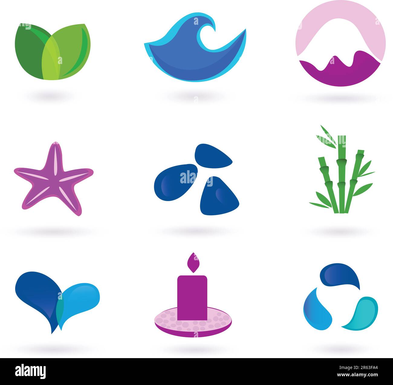 Wellness, medical and relaxation icon set. Collection of 9 design ...