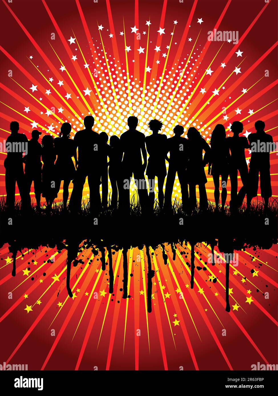 Silhouette crowd on grunge background hi-res stock photography and ...