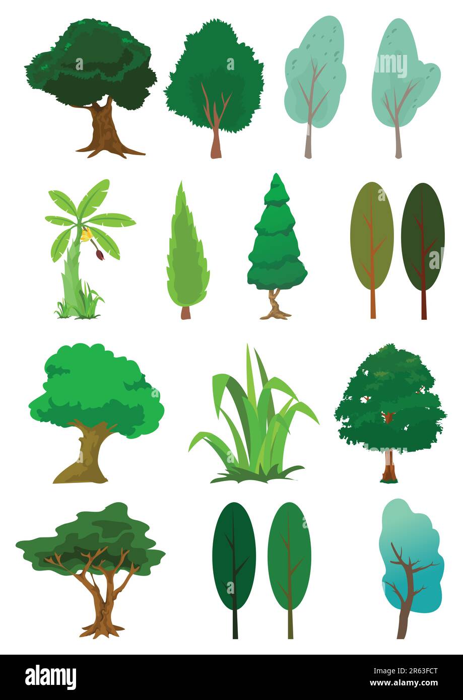 Assorted tree of nature illustration in vector Stock Vector Image & Art ...