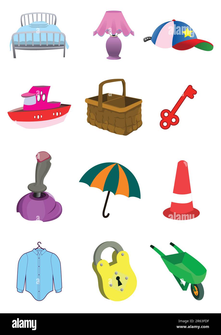 Assorted Children Cute Toys Items in Vector Stock Vector Image & Art ...