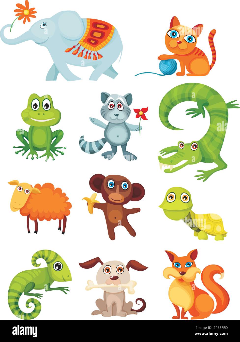 vector illustration of a colorful animal set Stock Vector Image & Art ...