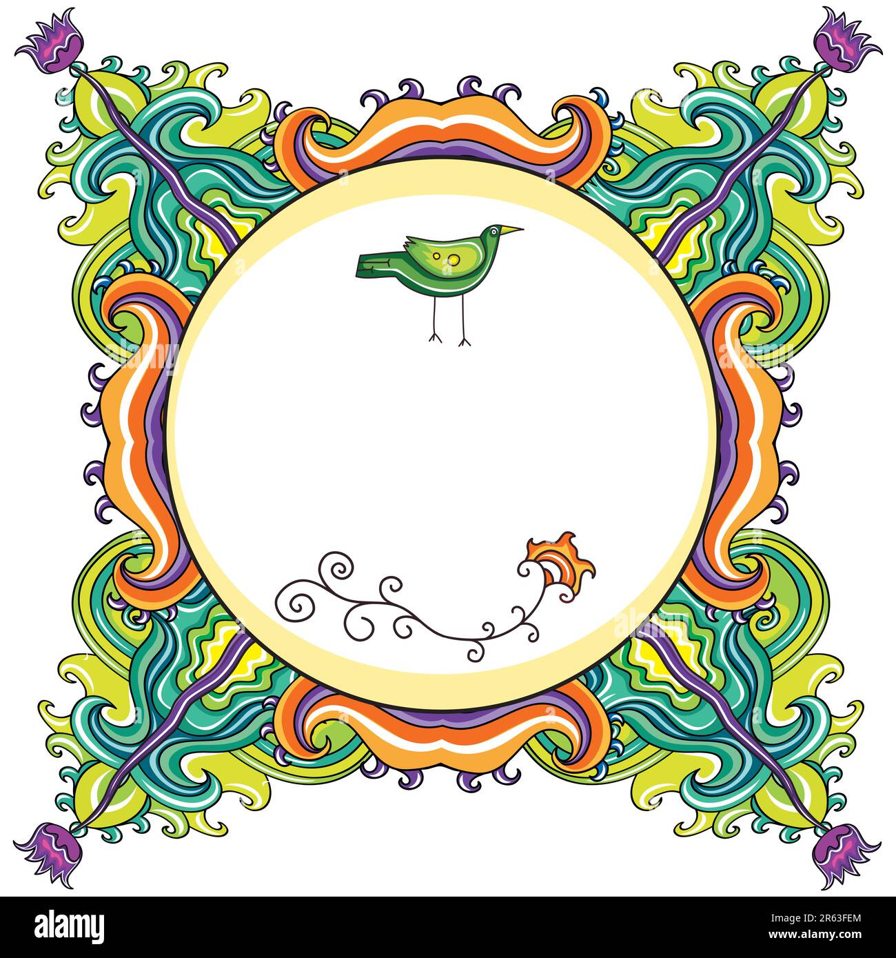 Abstract floral framework with space for your text Stock Vector Image ...