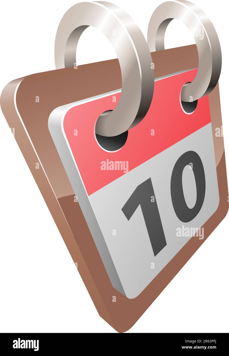 A shiny desk calendar vector illustration with dynamic perspective. Can ...
