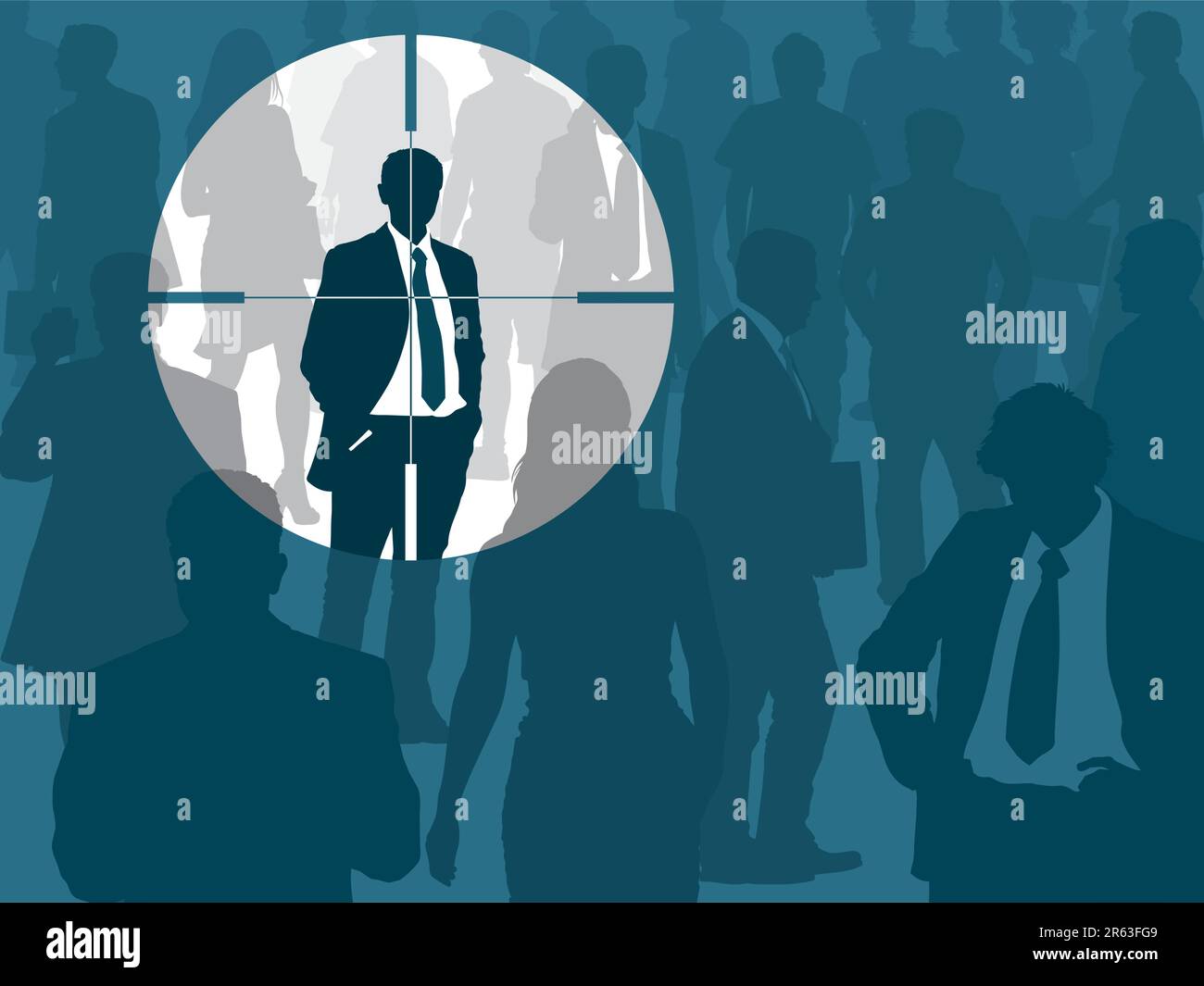 Crowd and one man selected, conceptual business illustration Stock ... Crowd and one man selected, conceptual business illustration Stock ...