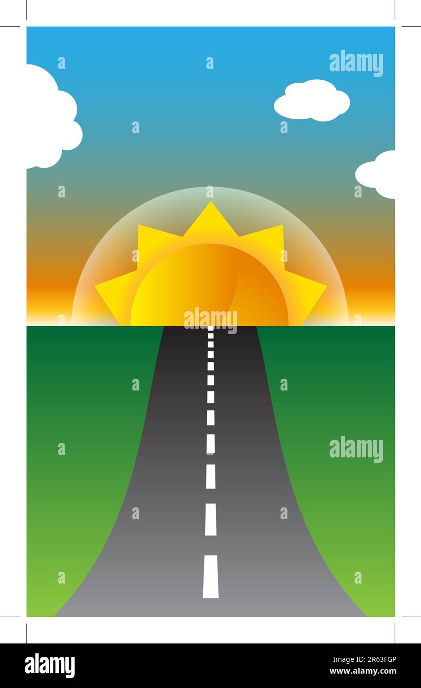 Road to sunset Stock Vector Images - Alamy