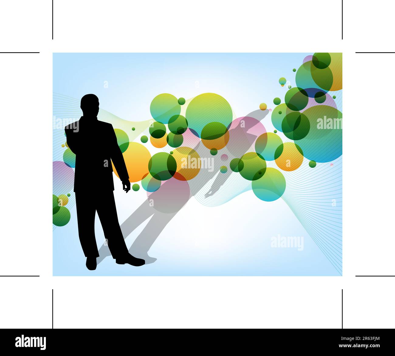 Black businessman thinking standing Stock Vector Images - Alamy