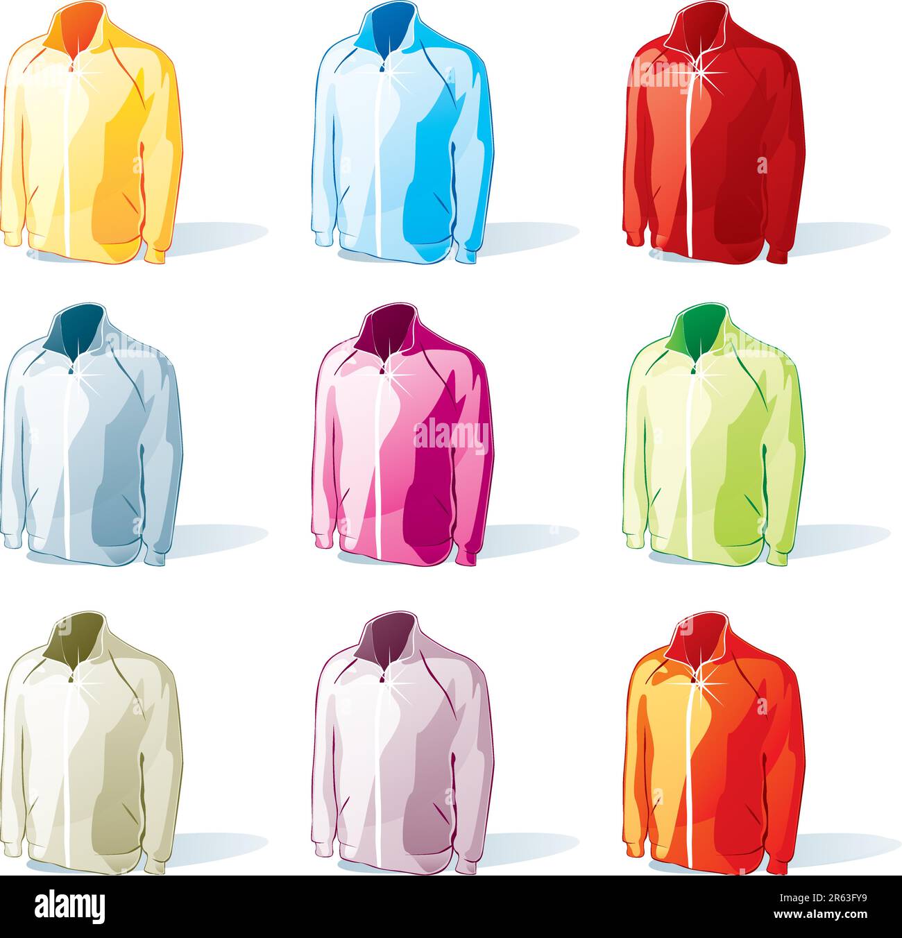 fully editable vector illustration of isolated jacket set Stock Vector ...