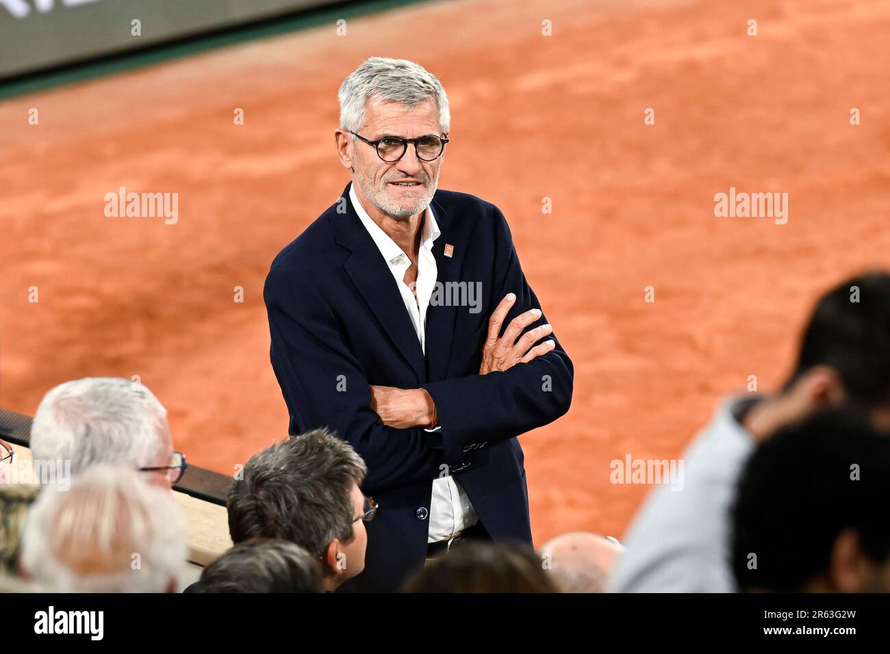 Paris, France. 06th June, 2023. Gilles Moretton FFT president during ...