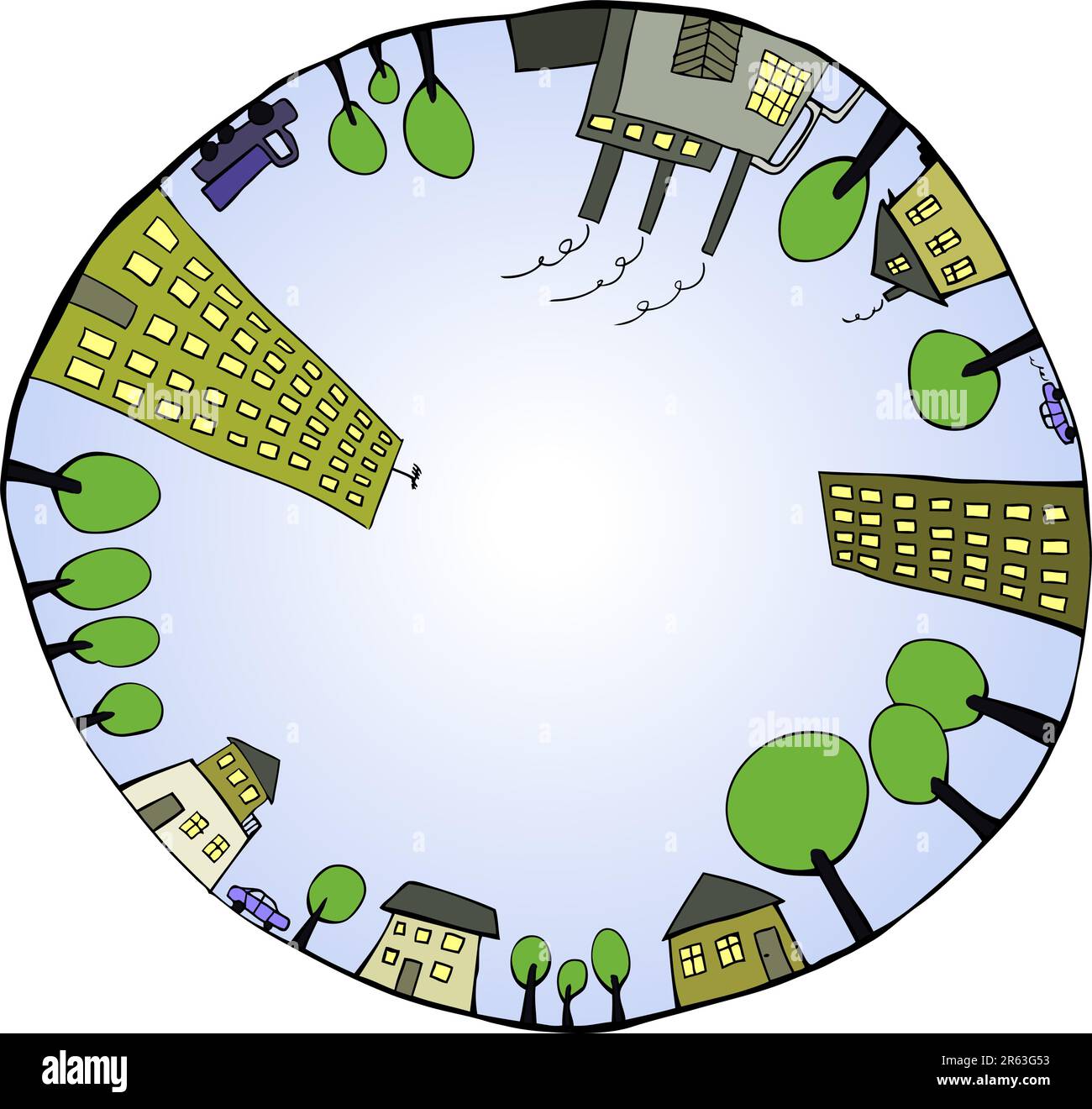 Global world as closed ecological system. Vector illustration Stock ...