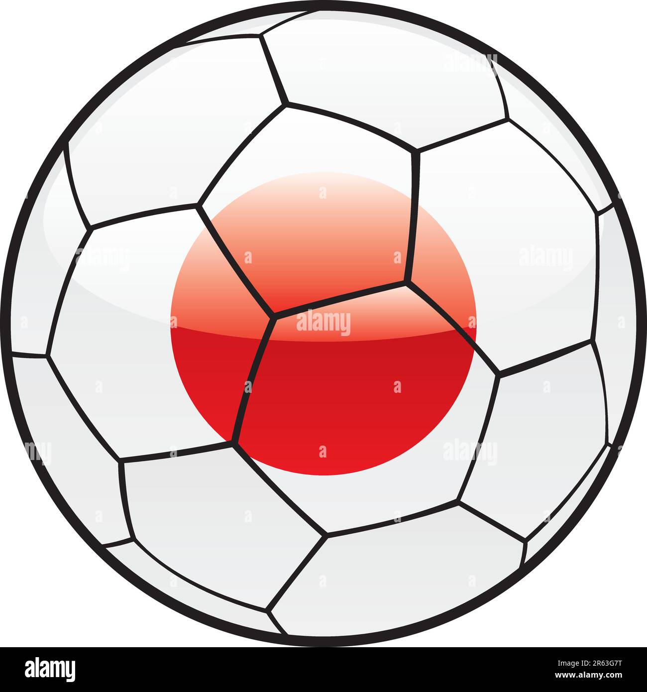 fully editable illustration flag of Japan on soccer ball Stock Vector ...