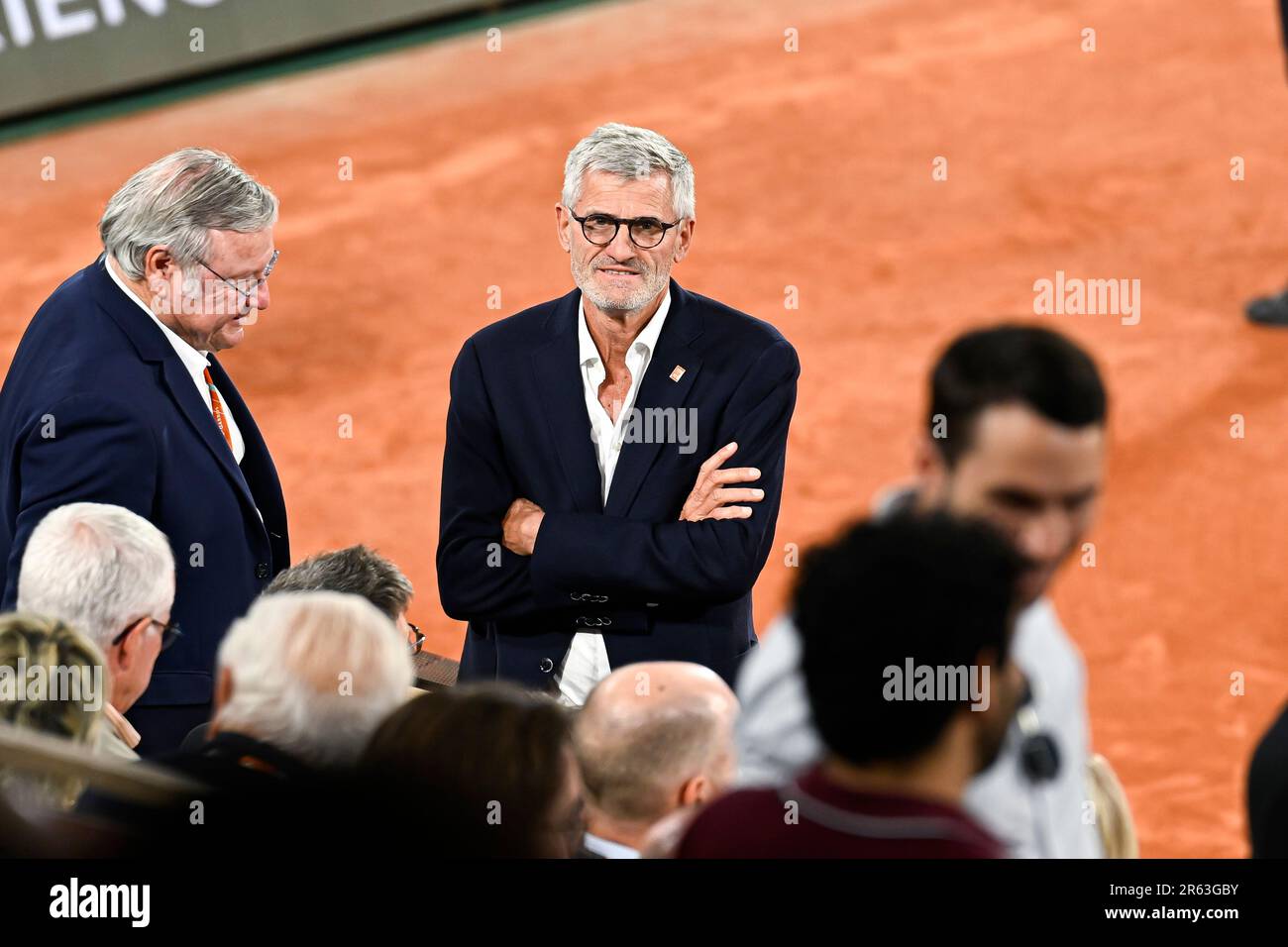Paris, France. 06th June, 2023. Gilles Moretton FFT president during ...