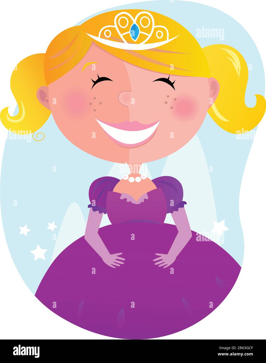 Vector cartoon illustration of small pink princess Stock Vector Image ...
