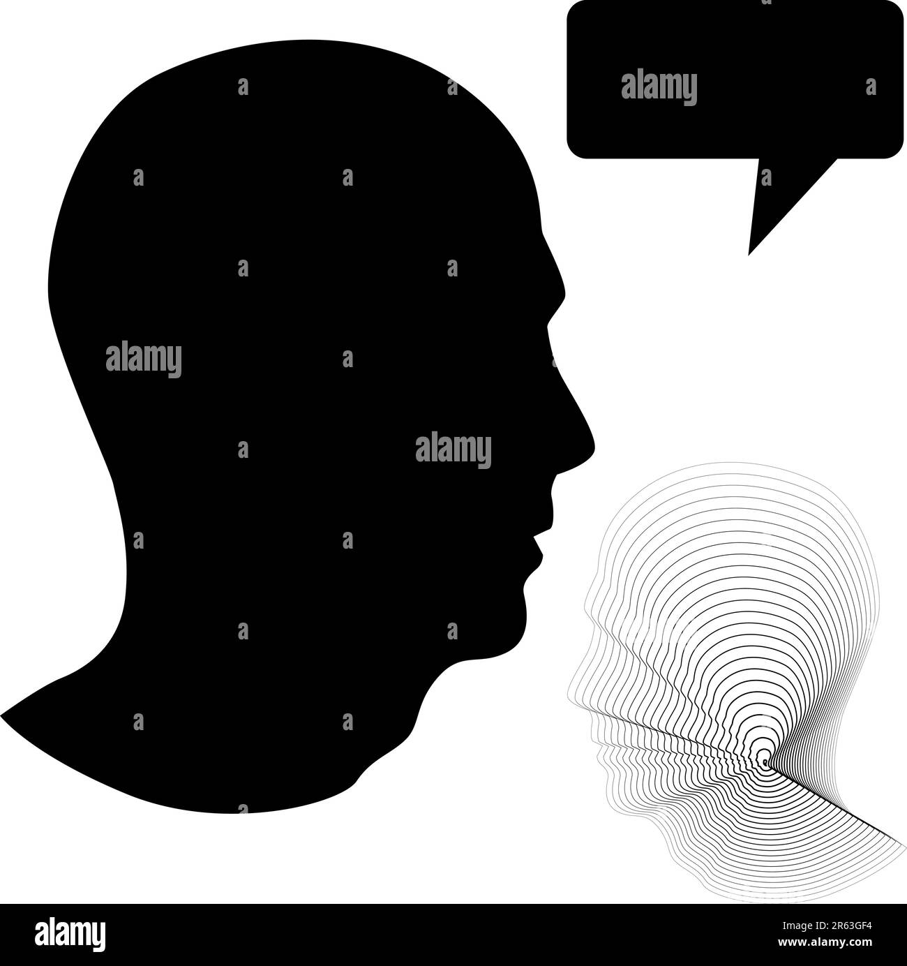 Side profile view head Black and White Stock Photos & Images - Alamy