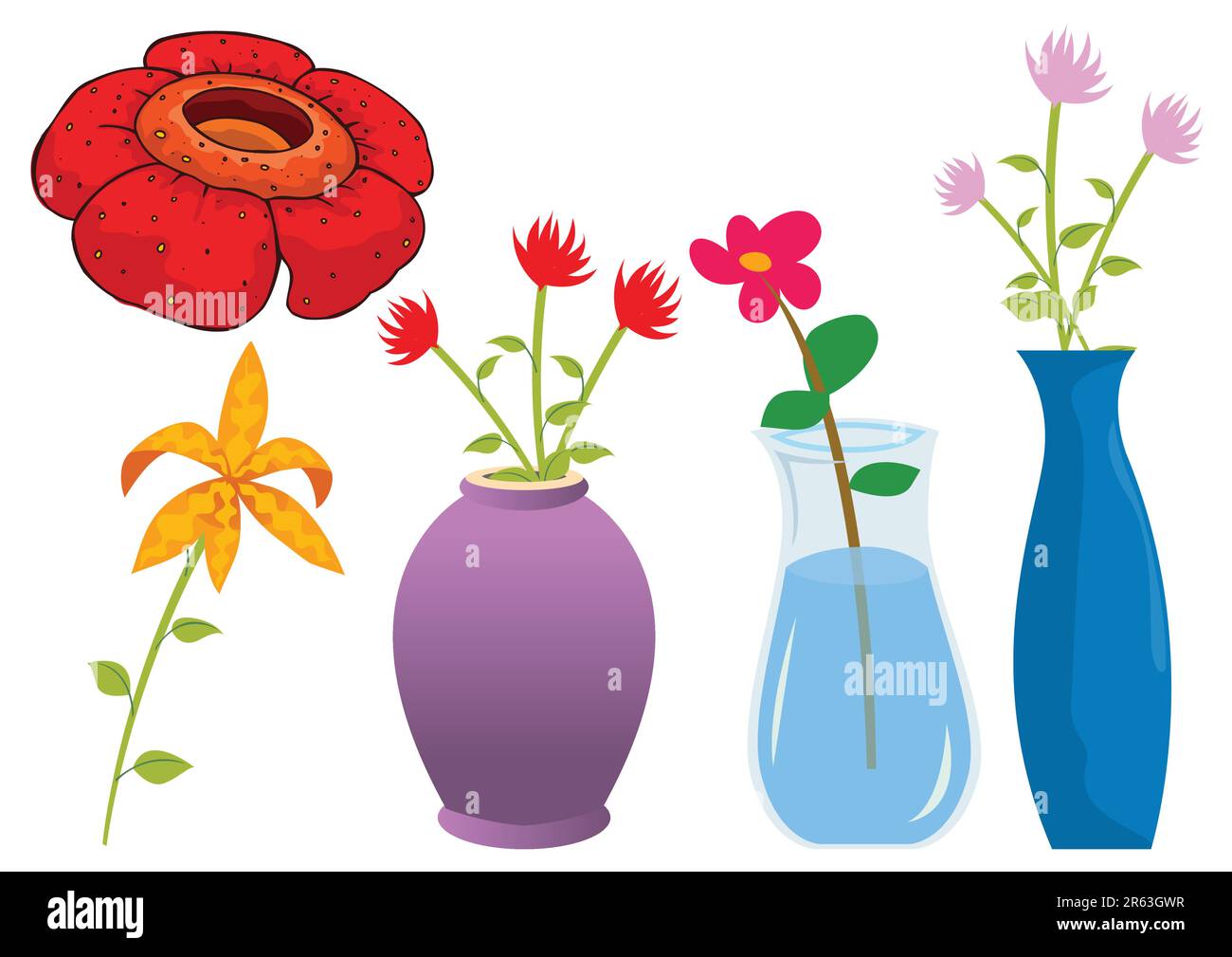Assorted flower of nature illustration in vector Stock Vector Image ...
