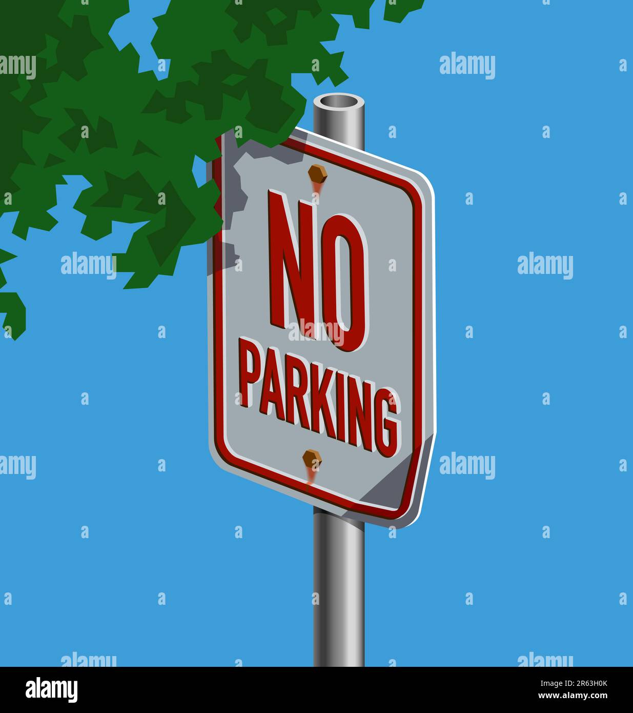 No parking pole Stock Vector Images - Alamy