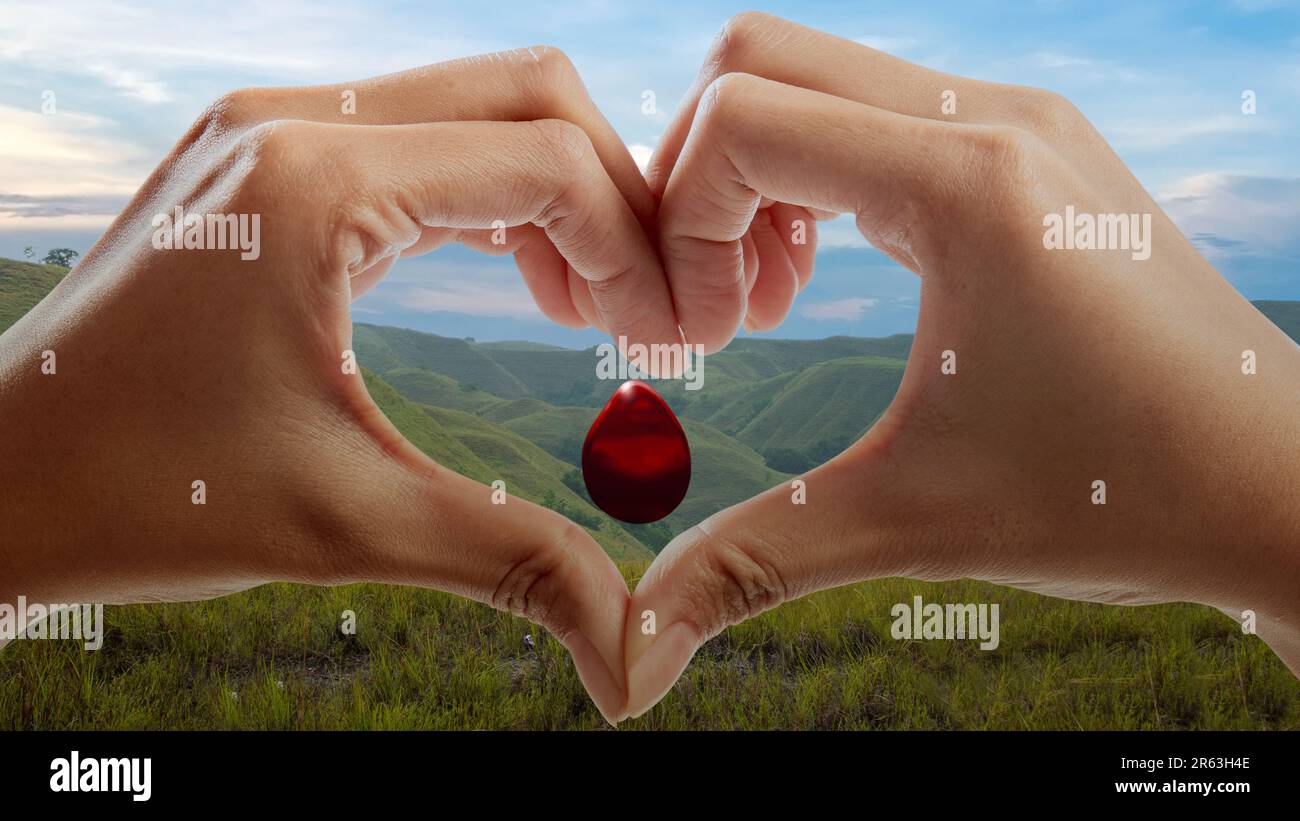Hand blood donate heart hi-res stock photography and images - Alamy