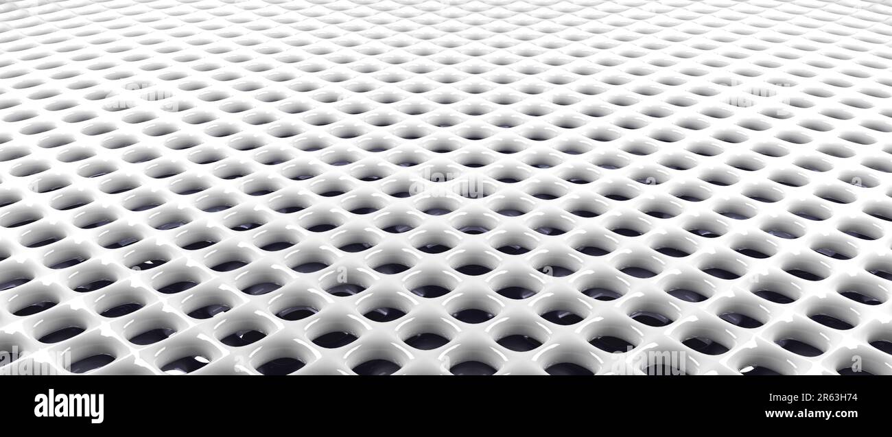Glossy white metal grid pattern using as modern background, 3d ...