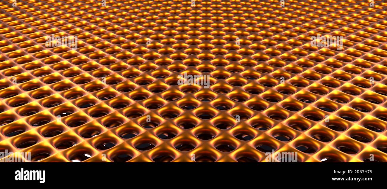 Shiny golden metal grid pattern using as modern background, 3d ...