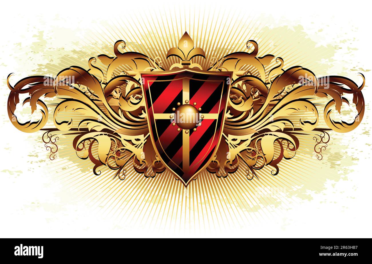 ornamental shield, this illustration may be useful as designer work ...