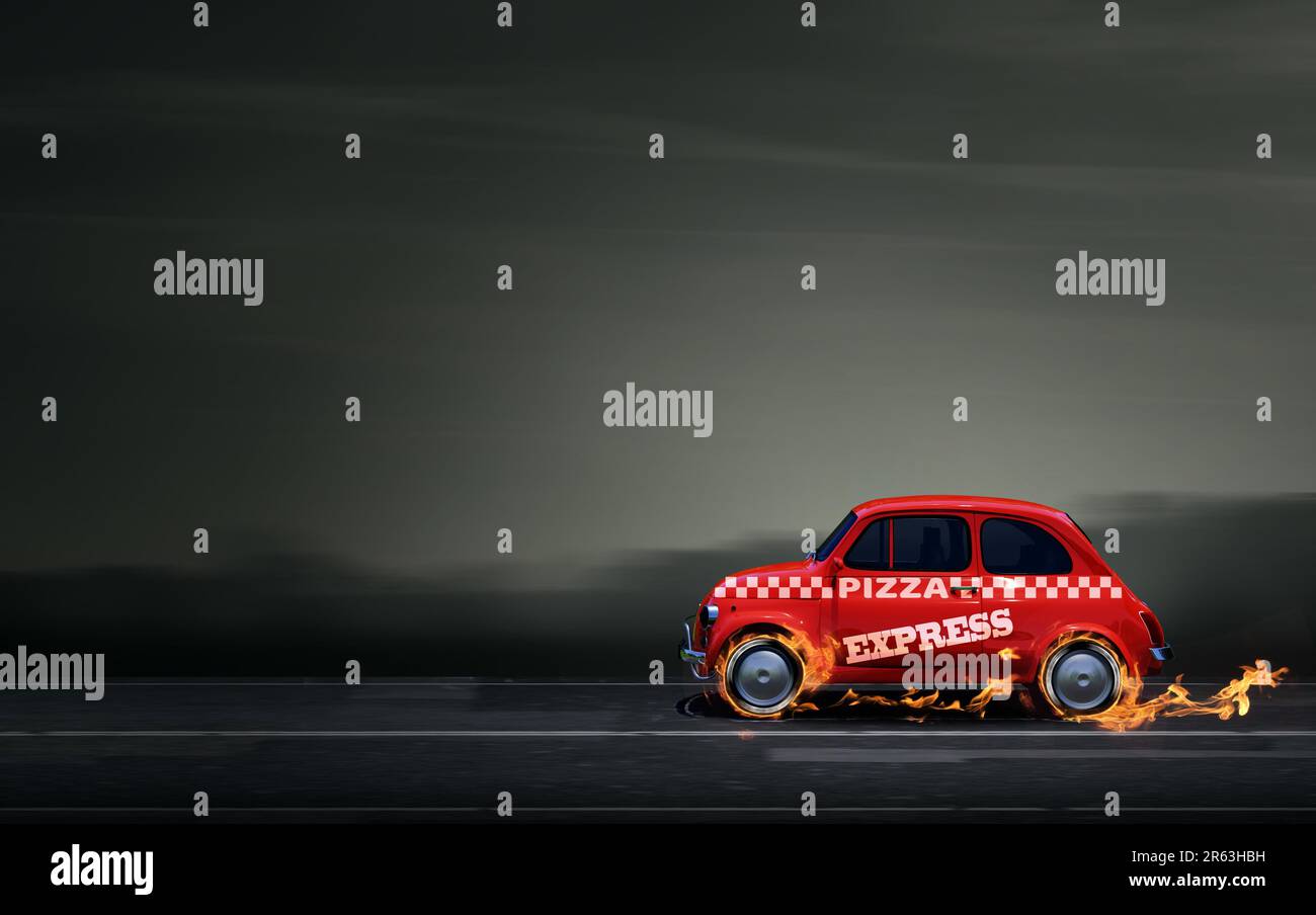 Pizza delivery car hi-res stock photography and images - Alamy