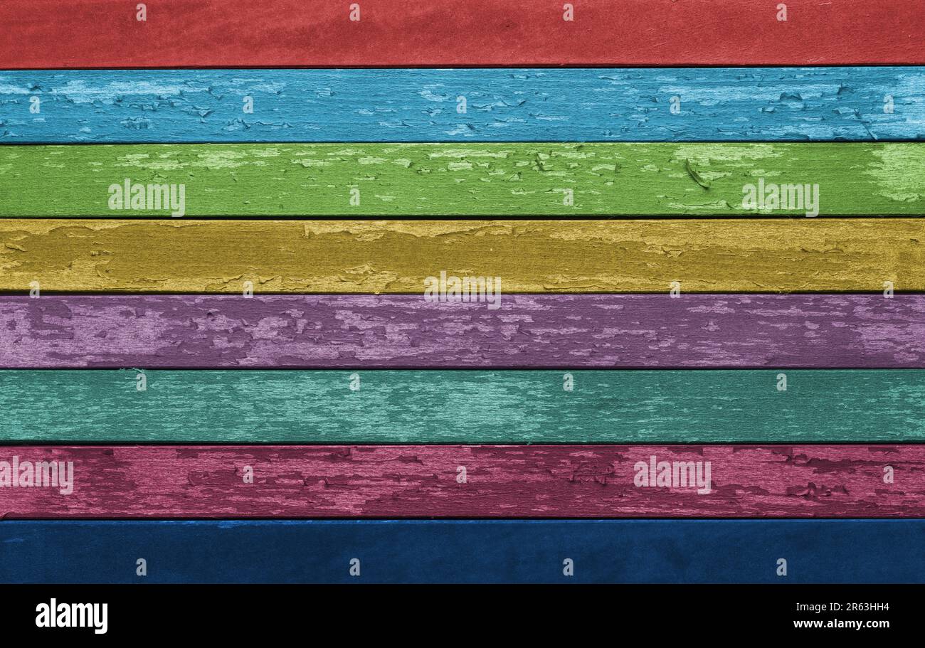 Old wood planks with peeling paint, rustic background or header with ...