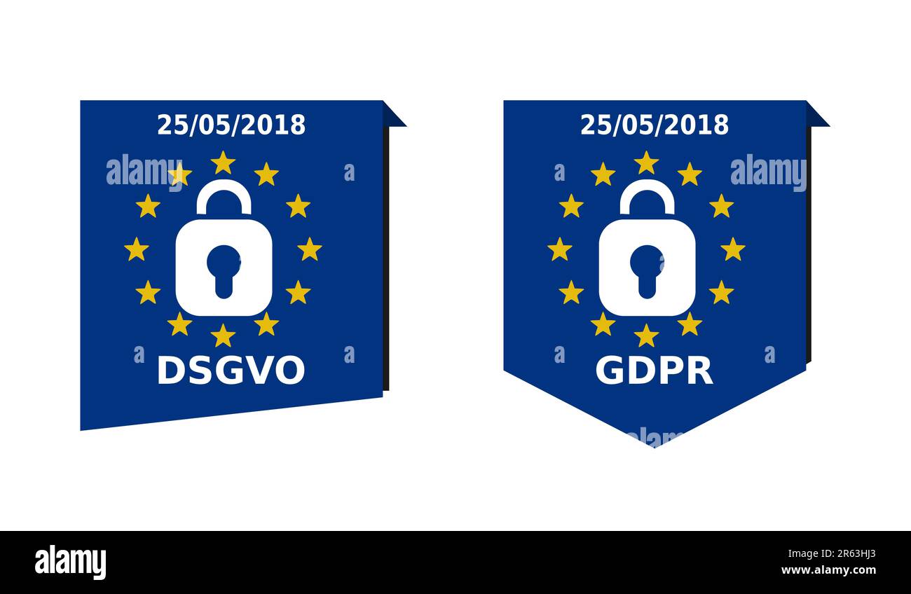 Banner with DSGVO and GDPR concept, vector illustration Stock Photo - Alamy